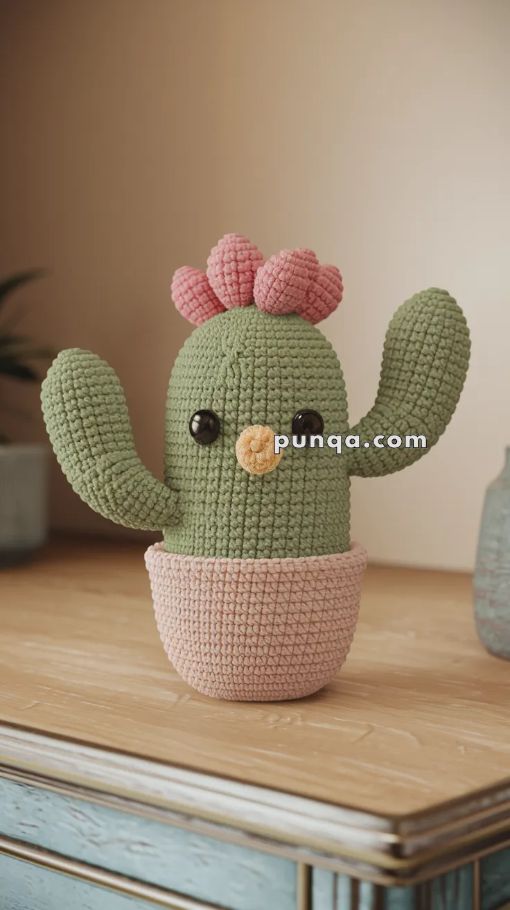 Amigurumi Cactus Fridge Magnet - FREE Crochet Pattern