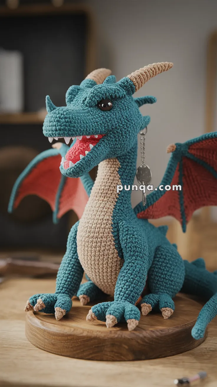 Amigurumi Dragon Keychain - FREE Crochet Pattern
