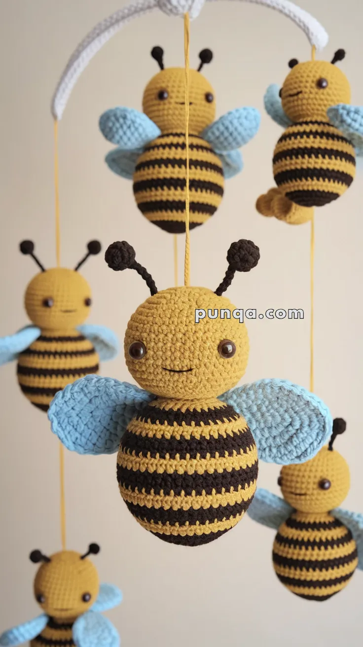Amigurumi Hanging Bees Baby Mobile - FREE Crochet Pattern