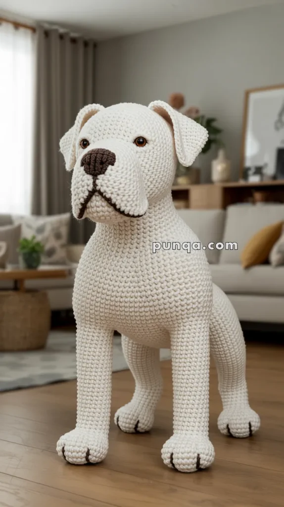 Amigurumi Dogo Argentino - FREE Crochet Pattern - Punqa