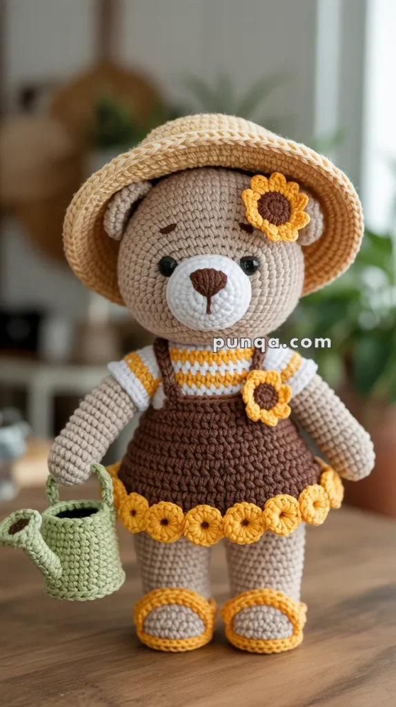 Amigurumi Sunflower Garden Bear - FREE Crochet Pattern - Punqa